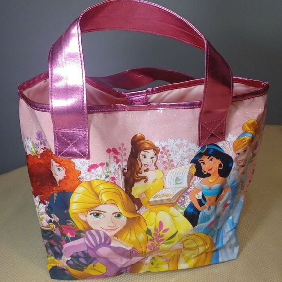 Disney | Bags | Disney Princess Tote Purse Cinderella Repunzel Belle ...